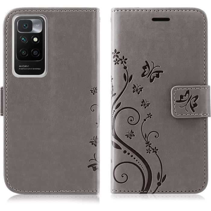 Coque de protection Xiaomi Redmi 10 Redmi 10 à rabat avec fentes cartes ...