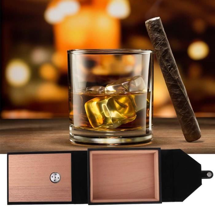 Fdit cave à cigares Mini boîte à cigares en cuir portable avec étui à ...