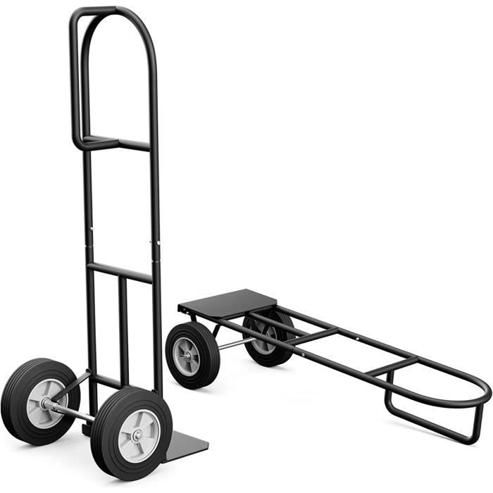 GOPLUS Chariot à Main Charge 300KG-Chariot Diable avec Poignée en Forme ...