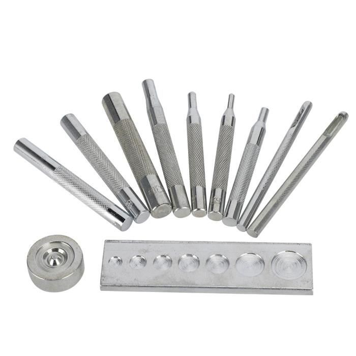 Leathercraft Tool, Punch Snap Kit Rivet Setter with Base for Punch Hole and Install Rivet Button ...
