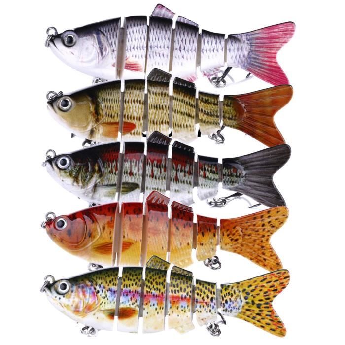 Hengjia Lot De 5 Leurre De Pêche Pour Brochet Topwater 6 Segment