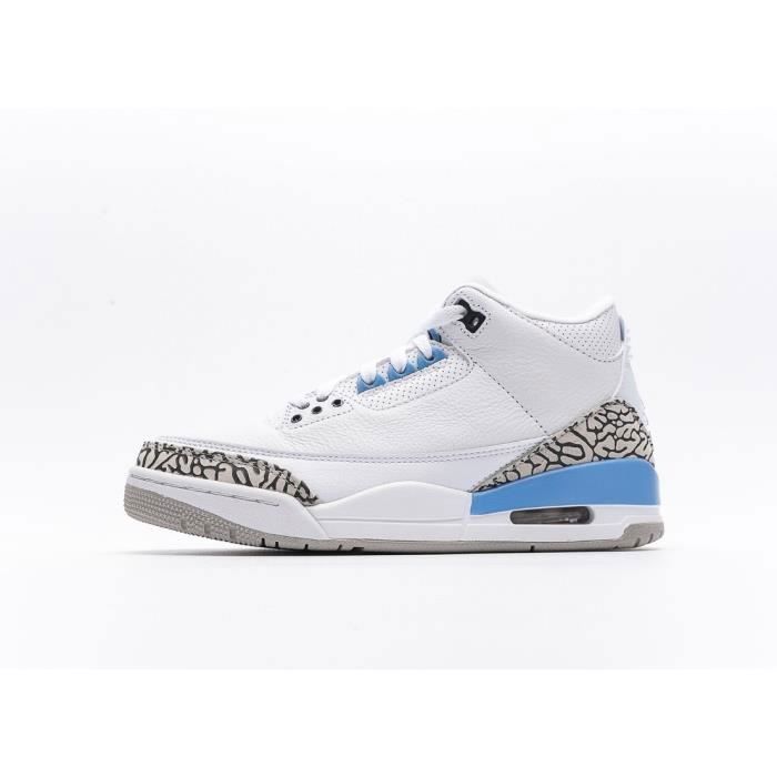 Air Jordan 3 High Baskets Homme Et Femme Blanc bleu clair - Cdiscount ...