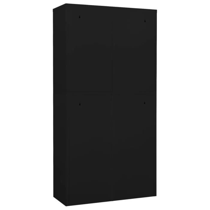 ABB Armoire de bureau Noir 90x40x180 cm Acier et verre trempé - Qqmora ...