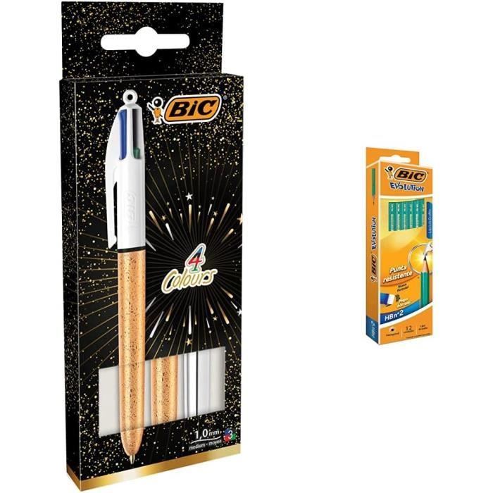 4 Couleurs Stylos-Bille Pointe Moyenne (1,0 Mm) - Corps Métallique ...