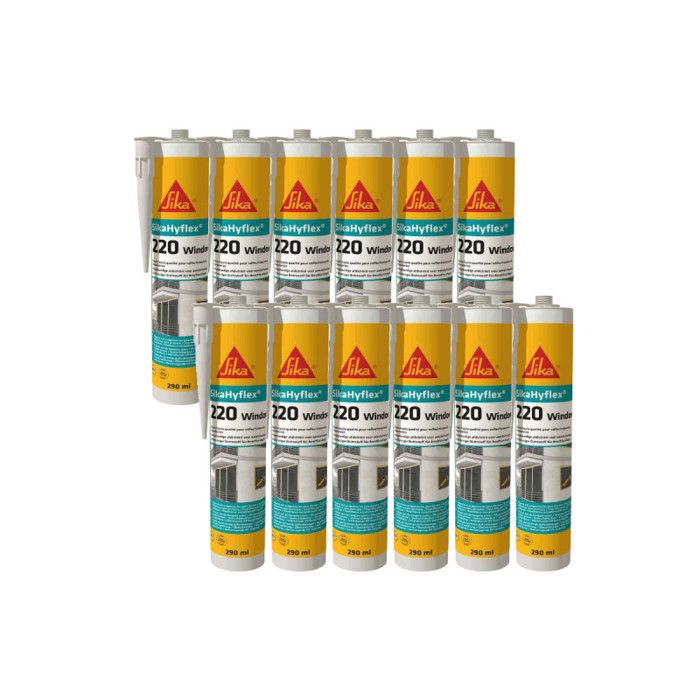 Lot de 12 mastics haute performance SIKA SikaHyflex 220 Window - Blanc - 290ml - Cdiscount Bricolage