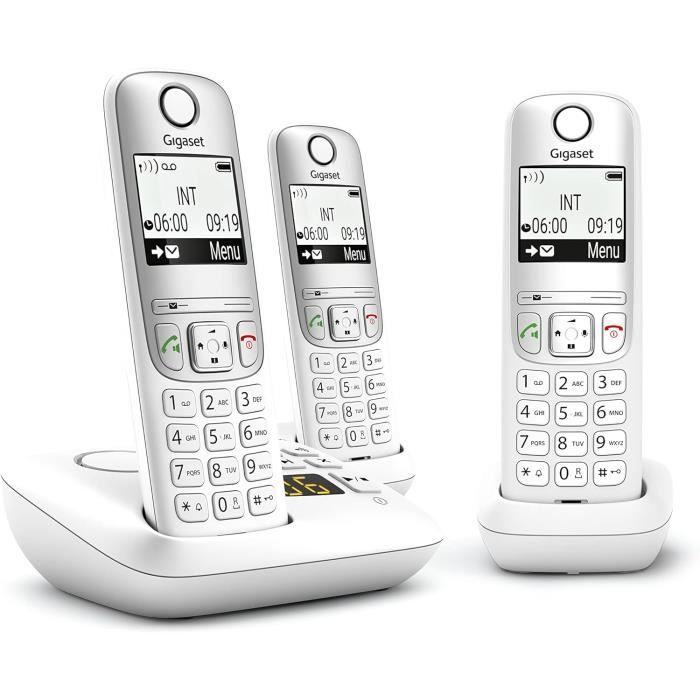 Gigaset A695A Trio - Téléphone Fixe sans Fil avec répondeur, 3 combinés ...