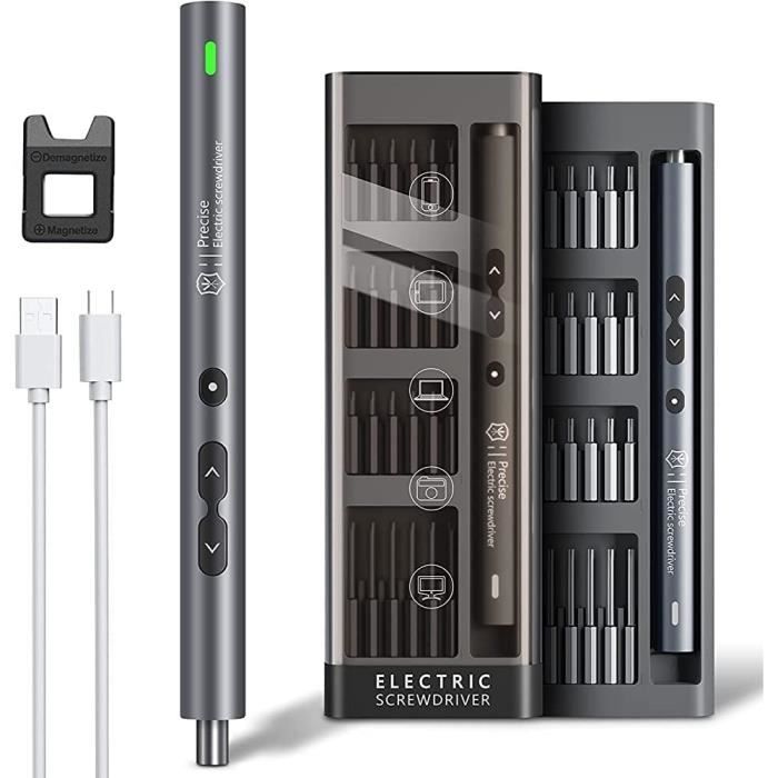 Mini Tournevis Electrique Precision, 52 en 1 Kit Tournevis de Precision ...