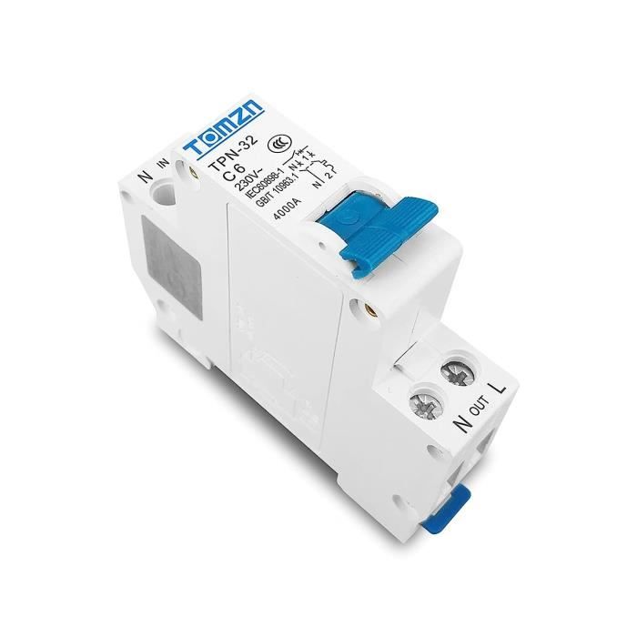 Disjoncteur Tpn 1P + N Mini Disjoncteur Mcb 6A 10A 16A 20A 25A 32A Din Rail Montage Miniature ...