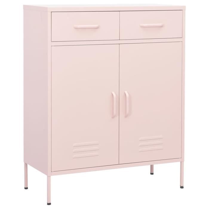 YUM Armoire de rangement Rose 80x35x101,5 cm Acier -VBESTLIFE2 - Cdiscount Maison