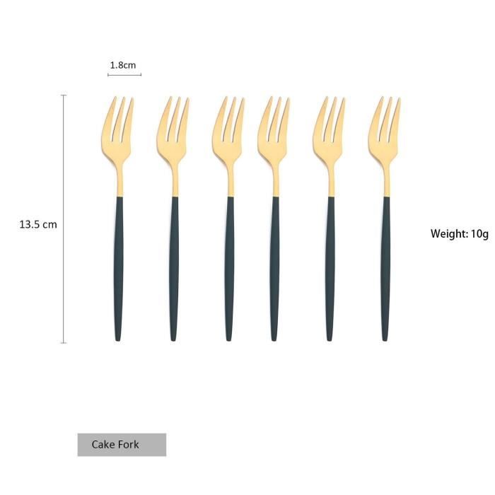 FOURCHETTE DE TABLE,Green Gold--ensemble de fourchettes à thé et à ...