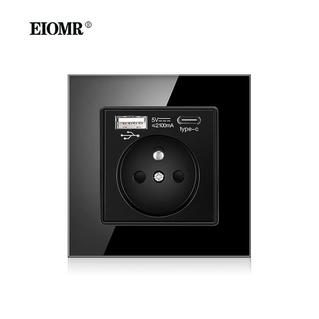 Prise,Type C Single Socket--prise USB 110 ~ 220V, Standard français ...