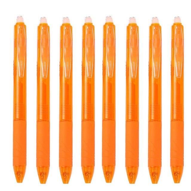STYLO,8pcs Pen-orange-0.7mm--Recharge de stylo Gel effaçable, 0.7-0.5mm ...