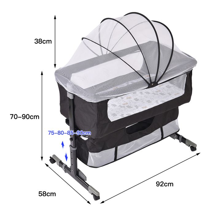 Lit Bébé Cododo Mobile avec Fonction Bascule - Hauteur Réglable 4 ...