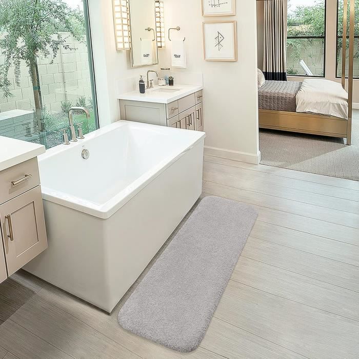 Tapis De Bain Extra Long Antidérapant Tapis Salle De Bain Épaissi Tapis ...