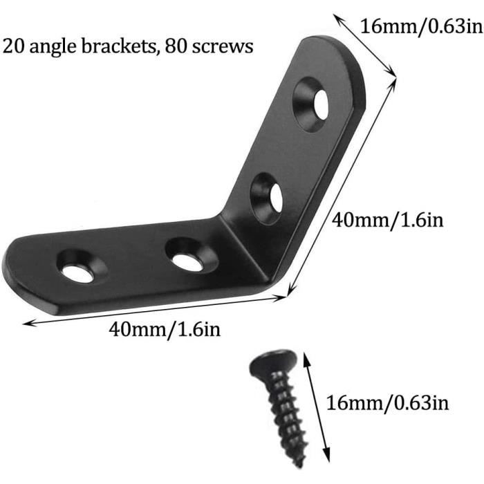 20 Pièces Equerre Fixation Angle Droit Support Inoxydable 90 Degré ...
