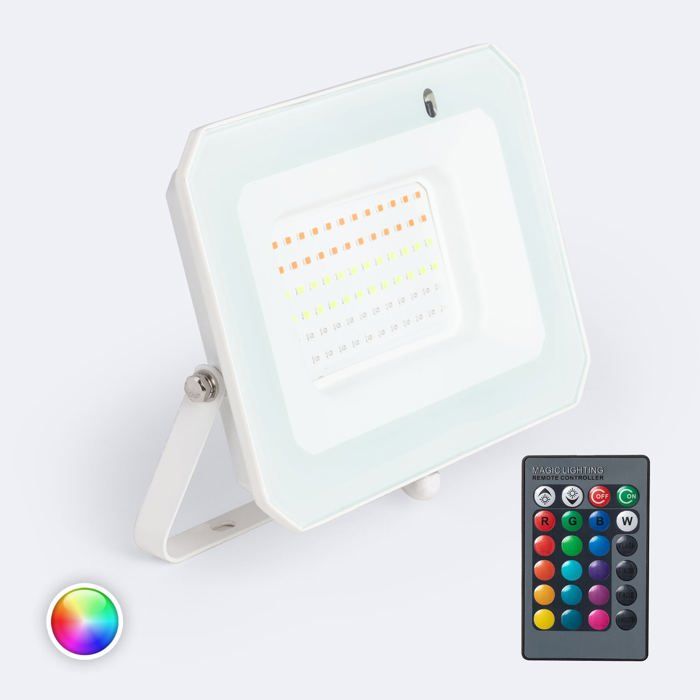 Projecteur LED 50W IP65 RGBW avec Télécommande IR RGBW - Cdiscount Maison