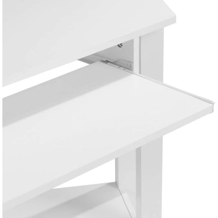 Dreamade Bureau Table Dangle En Bois Avec 3 Tablettes De Rangement