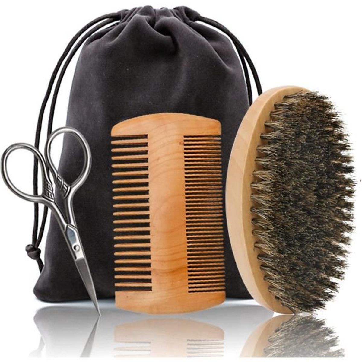 Ensemble de Rasage de Barbe pour Hommes, 3 Pièces Peigne, Ciseaux ...