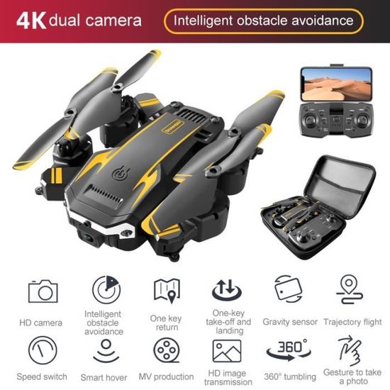 4K-Noir-Éviter-2C - Drone GPS avec caméra HD grand angle pour touristes ...