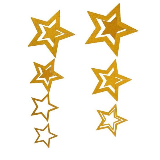 GOTOTOP étoile en papier 14pcs décorations d'étoiles Design unique 3 ...