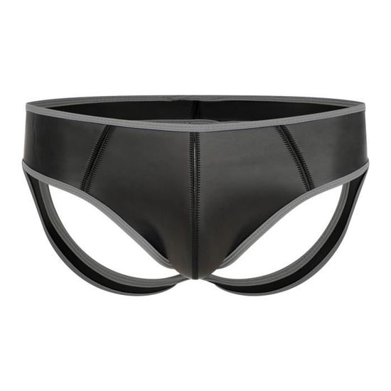YONGHS Homme String Sexy Faux Cuir Ouvert Fesse Nu Sous-vêtement ...