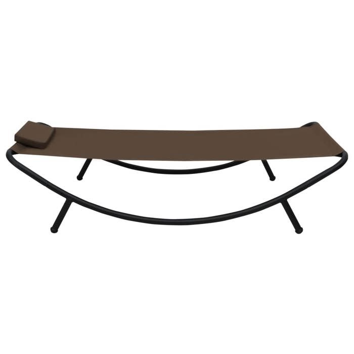 Lit de jardin - Chaise longue/2 personnes - Marron 200x90 cm Acier"top ...