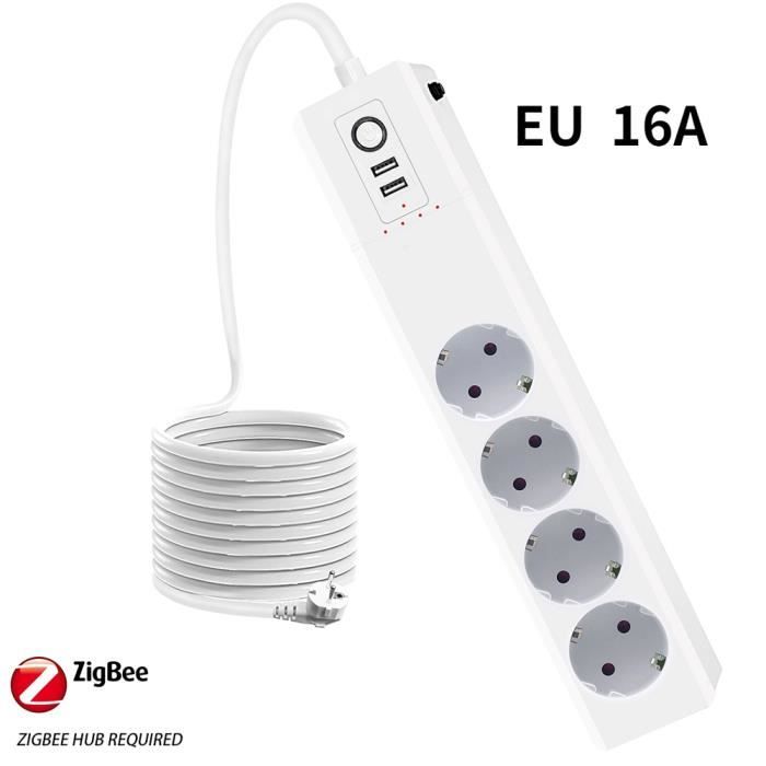 Zigbee UE 16A-Zigbee Tuya Smart Power Strip Surge Protector, EU, US, JP ...