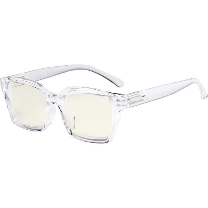 Lunettes carrées surdimensionnées - Lecteur de filtre à lumière bleue ...