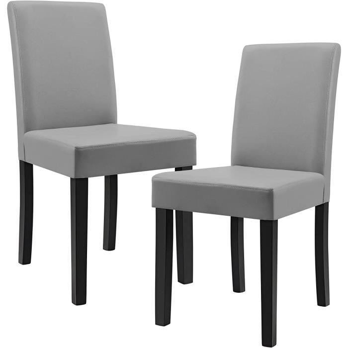 Kit de 2 Chaises Rembourrées avec Pieds en Bois Massif Housse en ...
