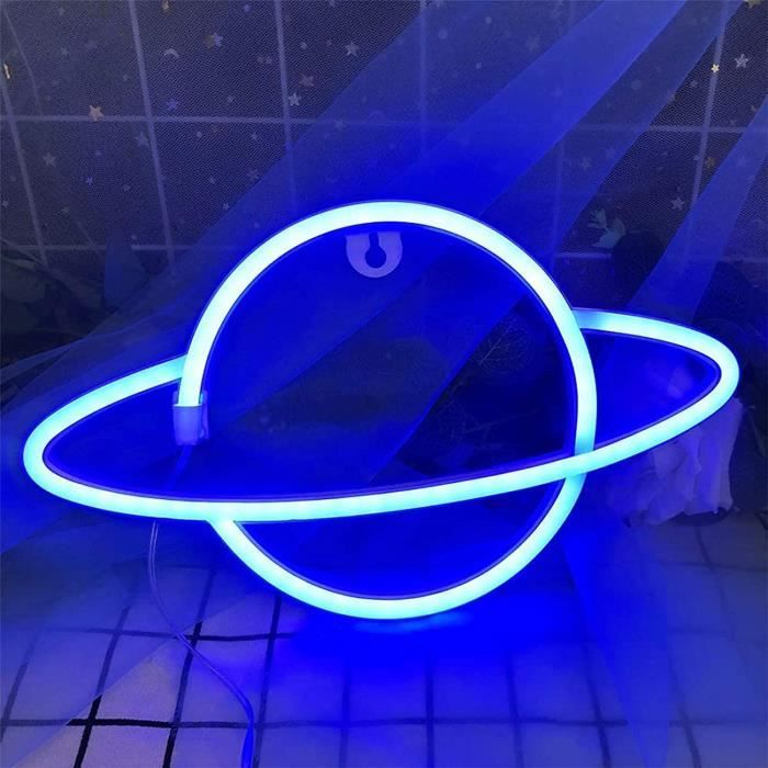 Planet Neon Light Panneau néon LED avec piles ou USB à suspendre LED ...