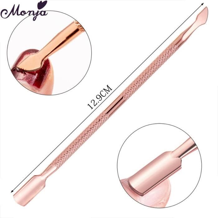 Rose Gold 04 -Monja – pousse cuticules à double extrémité en acier ...