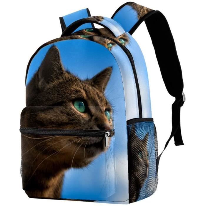 Sac à Dos Scolaire Chat aux Yeux Bleus - Loisirs - Adolescent Étanche ...