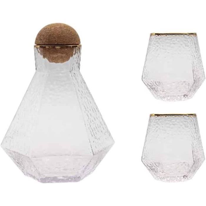 Carafe À Eau Avec Gobelet, Pichet Hexagonal En Verre Avec Bouchon En ...
