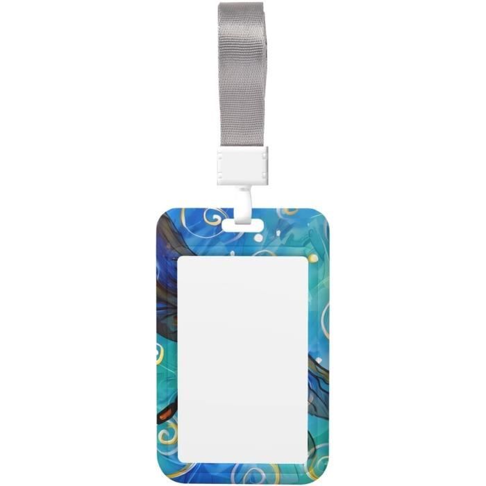 Porte-Badge Bleu Libellule Avec Design Coulissant Double Face, Film ...