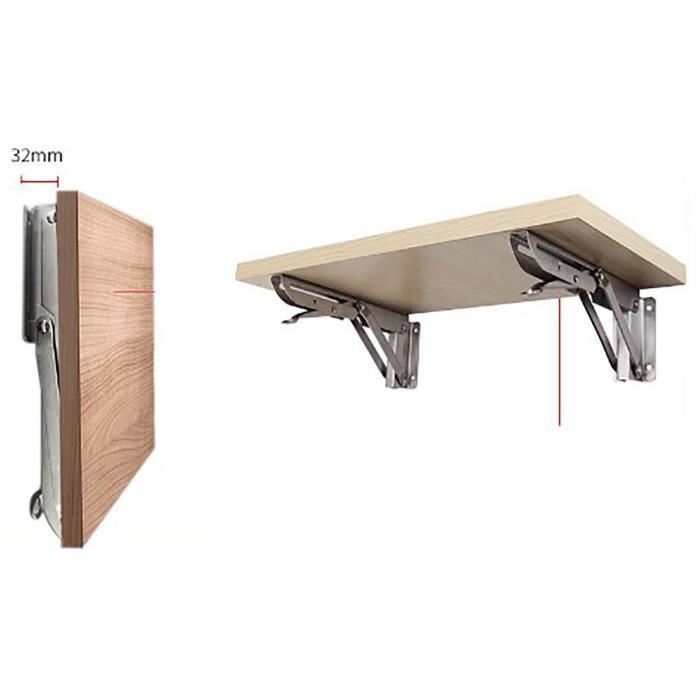 Cikonielf Lot de 2 supports pliants pour tablette ou étagère en acier ...