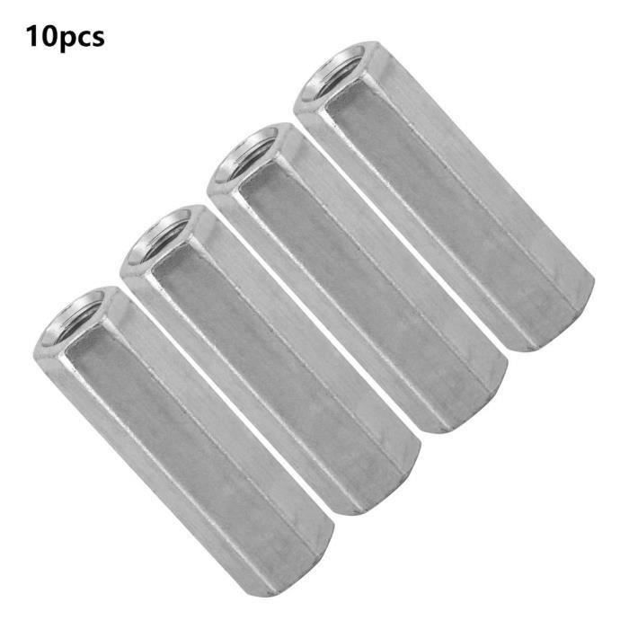 EBTOOLS Écrou manchon fileté 10 pièces M8 longue tige écrou hexagonal manchon hexagonal écrou ...