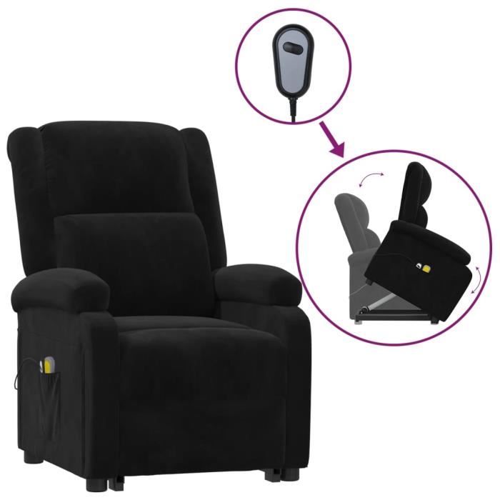 Omabeta Fauteuils électriques Fauteuil De Massage Inclinable Noir