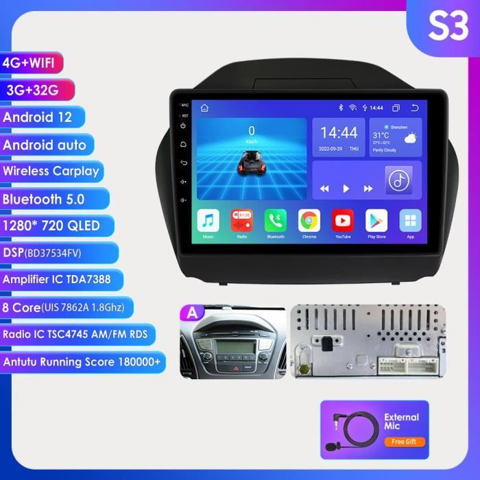 3G+32G Autoradio 2Din Android 12 pour Hyundai Tucson 2 IX35 2011-2017 lecteur multimédia Carplay ...