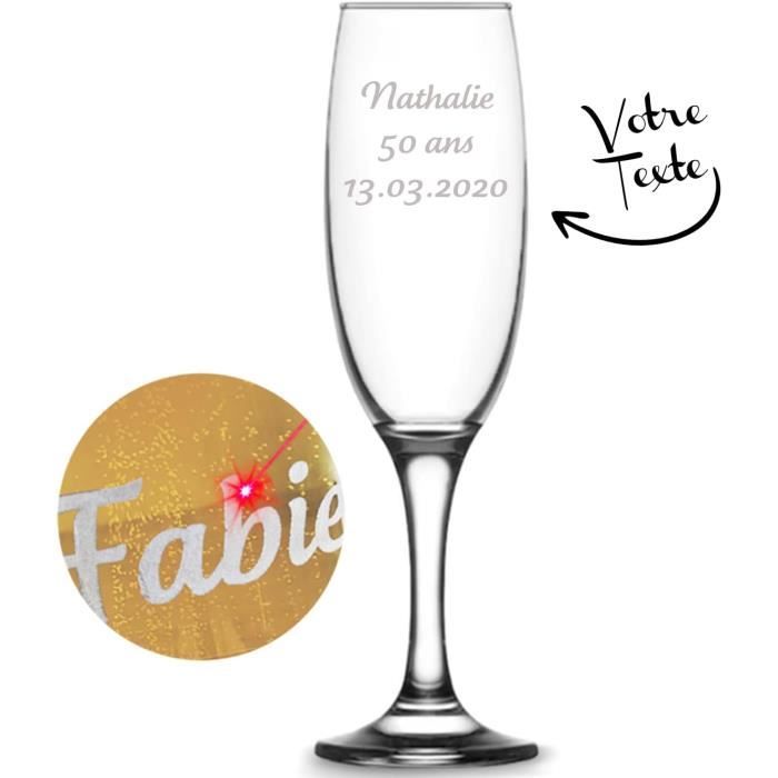 KDO MAGIC Verre à champagne personnalisé - Gravure prénom ou Texte ...