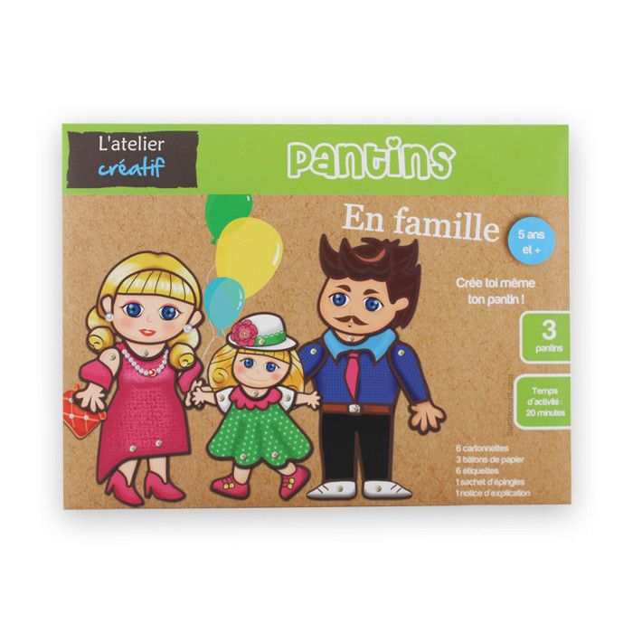 Coffret crée ton pantin en carton la famille - Cdiscount Beaux-Arts et ...