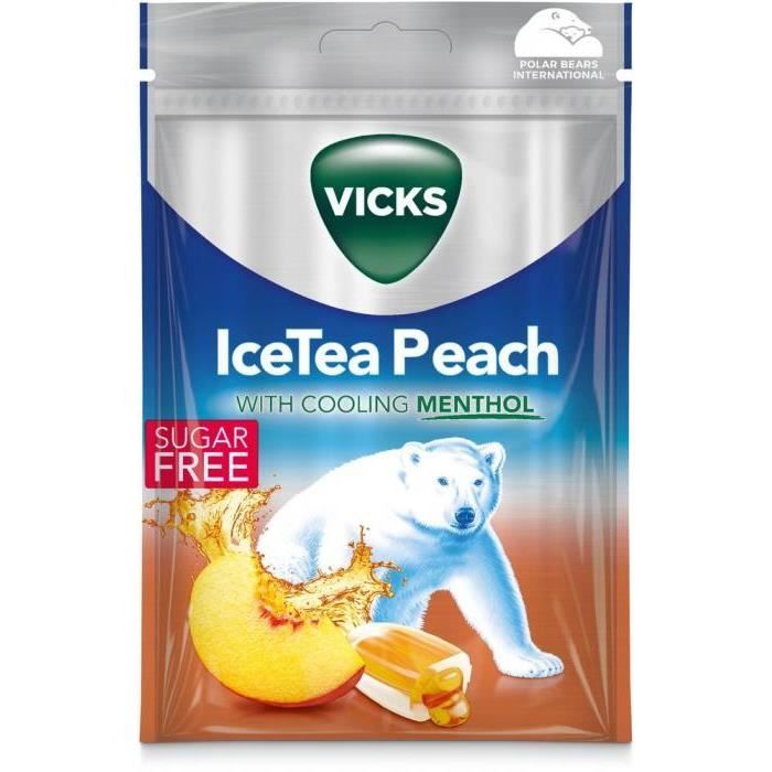 Vicks Pastilles gorges Menthol Ice tea pêche sachet de 17 - Cdiscount ...