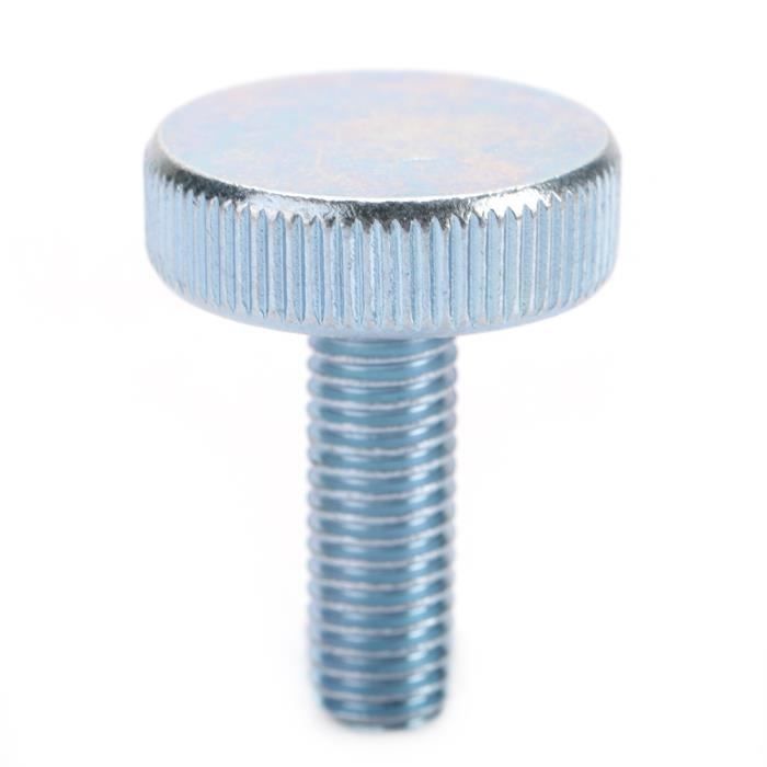 Zerone vis à tête moletée 10 boulons à tête moletée plate en acier au ...