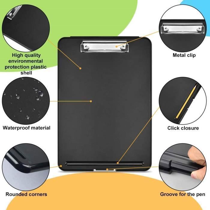 Pince Porte Bloc Note A4 en Plastique Bote Rangement Papier Caisse ...