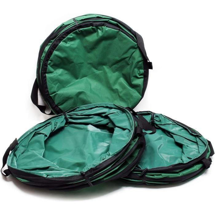 Sac de jardin rond 100l Pop Up 3x Sac de déchets en Tissu Pliable ...
