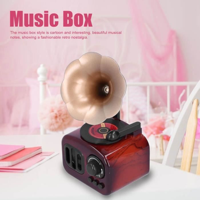 Boîte à musique phonographe, boîte à musique rétro légère Gramophone ...