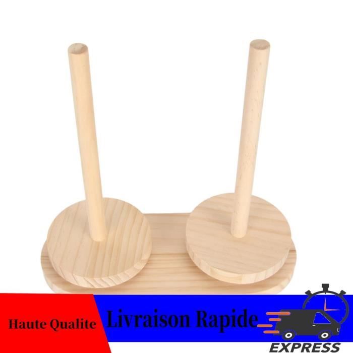 Support de Fil en Bois - HURRISE - Double Bobine - Rotatif - Stockage ...