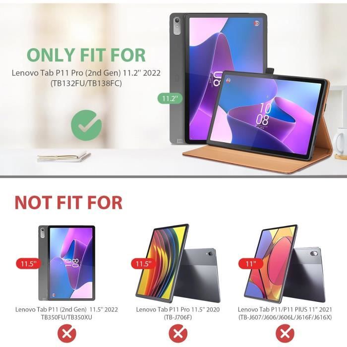 Coque Pour Lenovo Tab P11 Pro 2Nd 2022 11.2 Pouces, Business Pu Cuir ...