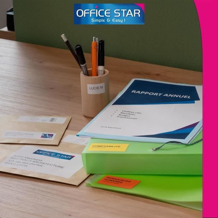 Office Star - Boite De 6500 Étiquettes Autocollantes Blanches Multi ...