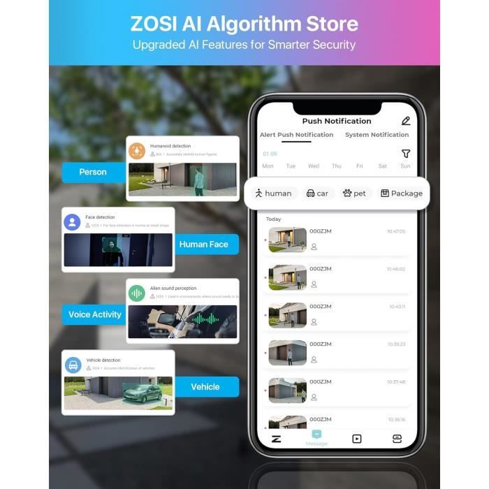 C2965W 5Mp 3K Caméra De Surveillance Wifi, Plug-In Camera Pan 355° Tilt 140° Et Détection De ...