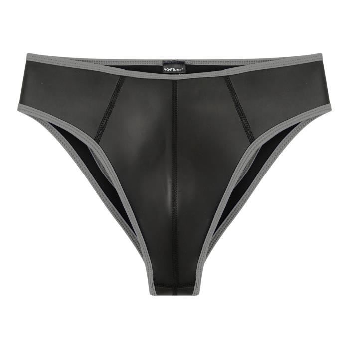 YONGHS Homme String Sexy Faux Cuir Ouvert Fesse Nu Sous-vêtement ...